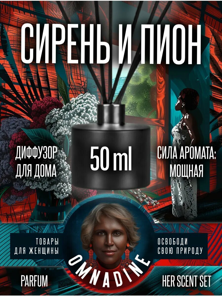 Диффузор в подарочной упаковке сирень и пион