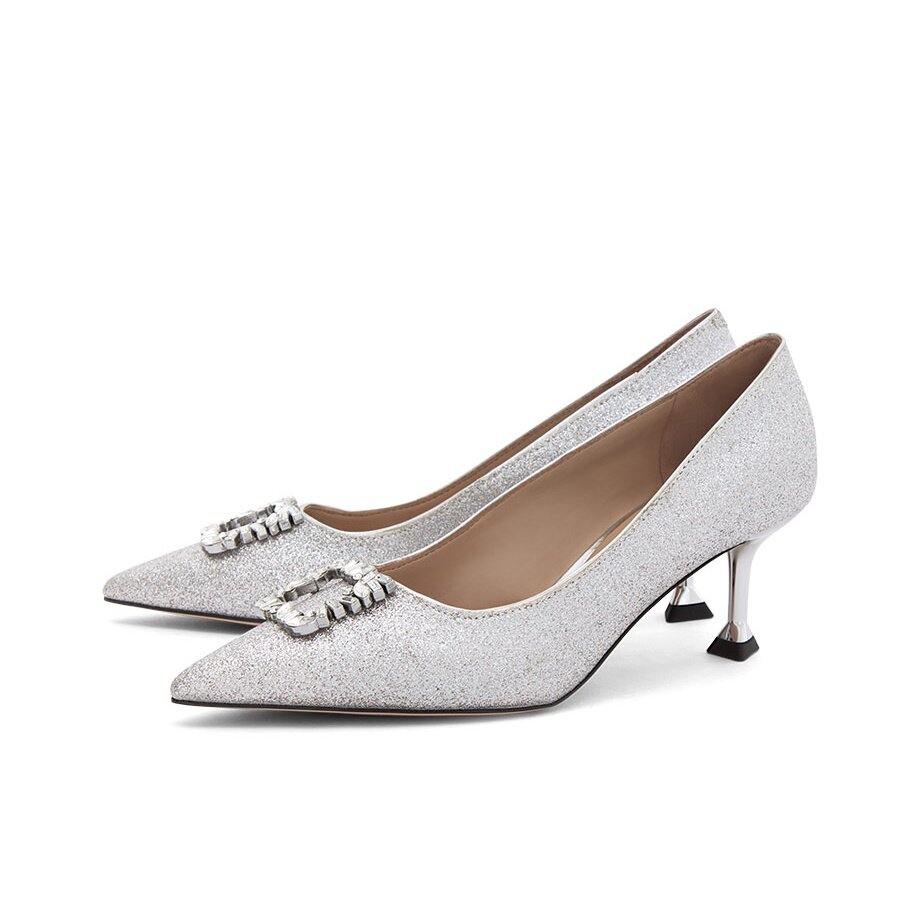 Туфли CHARLES & KEITH, размер EU 35 стопа (22,3CM), серебристый — фото 1