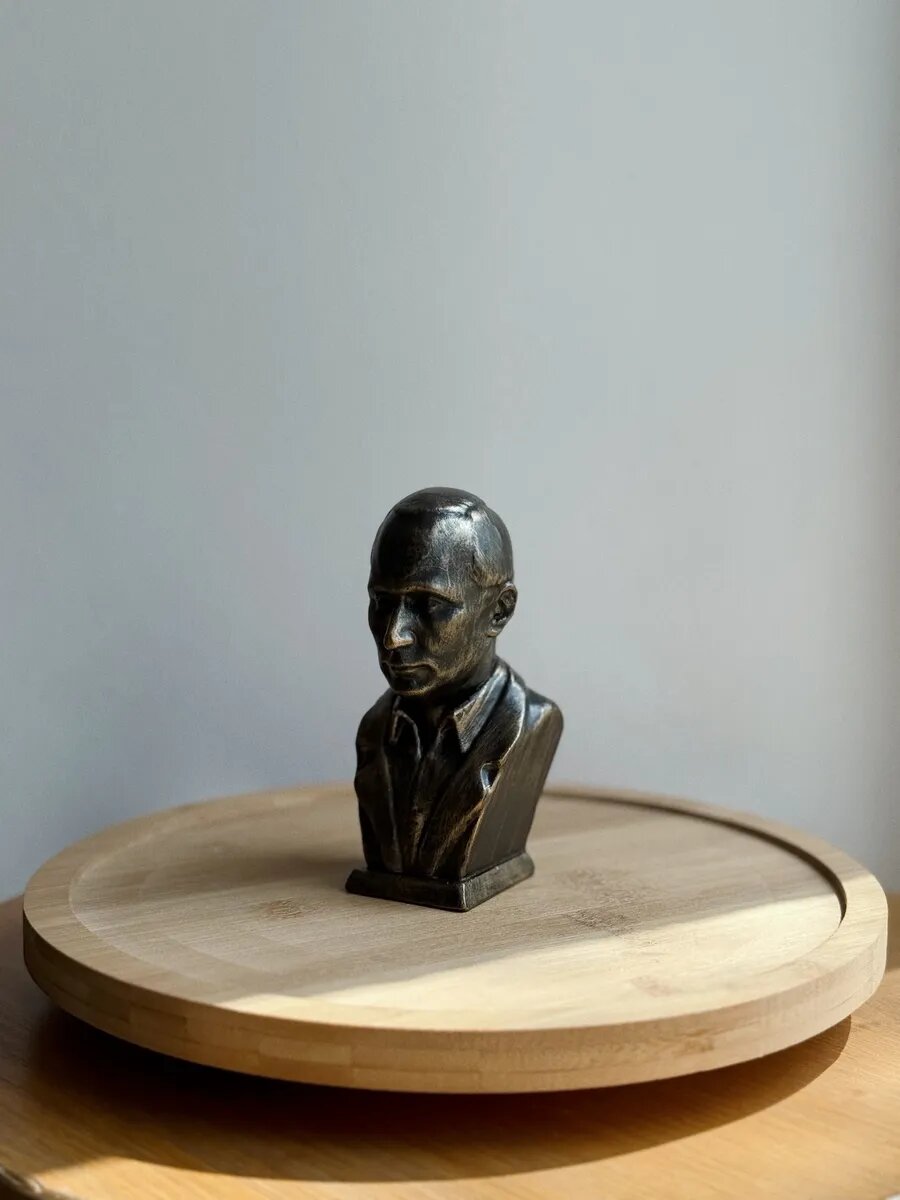 Статуэтка Бюст Путина, 12 см, из гипса, ручная работа, в цвете — фото 1