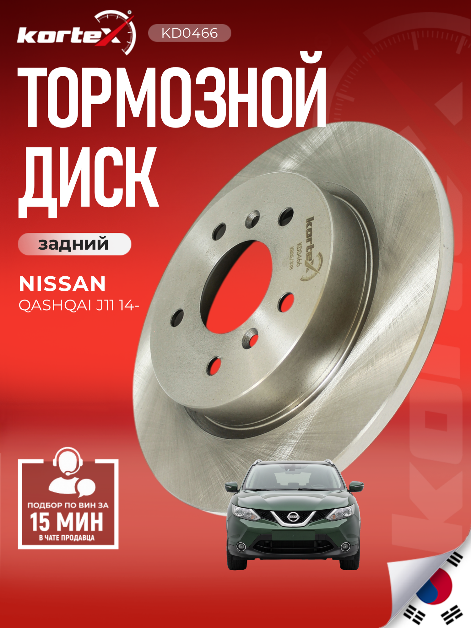 Диск тормозной (левый/правый задний) Nissan Ниссан Qashqai Кашкай; Renault Рено Kadjar DF6787