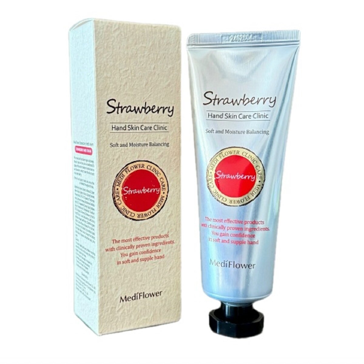 Medi Flower Питательный крем для рук с ароматом клубники (80гр) Hand Skin Care Clinic Cream Strawberry