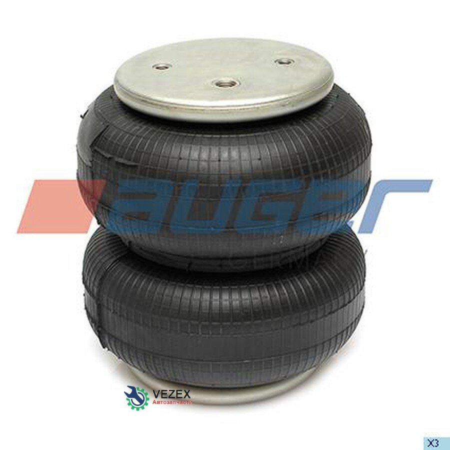 AUGER AU342252P04 пневмоподушка в сб!2B-220-3 В:2отв. M10 1отв-шт. M12 Н:2отв. М10 216x215\Scania, SAF