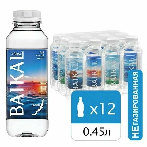 Байкальская глубинная вода "Байкал 430" (BAIKAL 430) 0,45л*12шт.