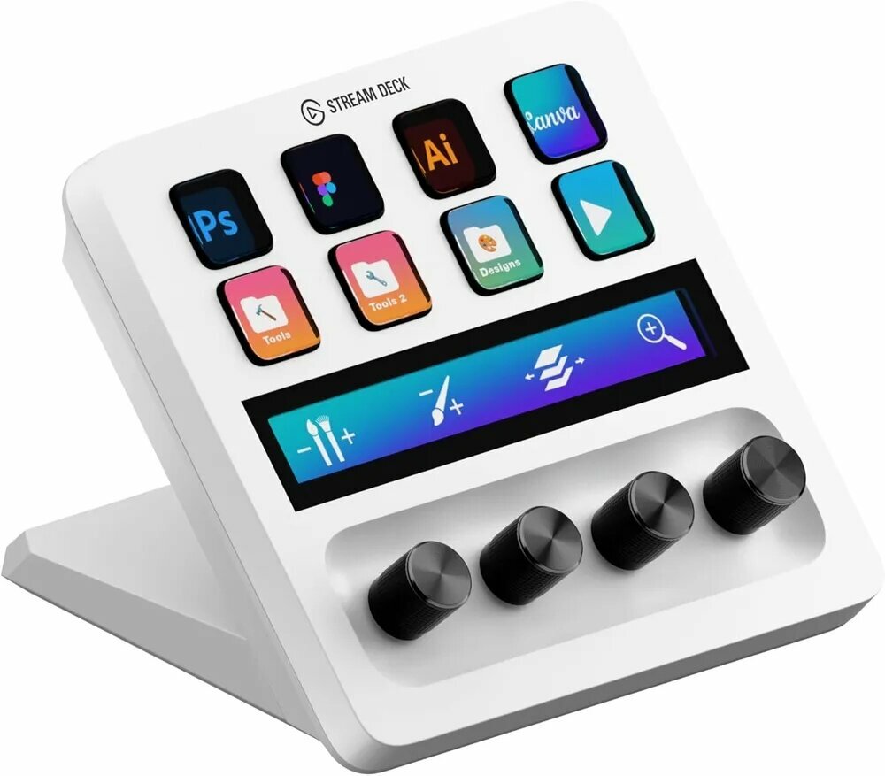 Клавиатура Elgato Stream Deck, игровая, ЖК-клавиатура, USB-C, белая
