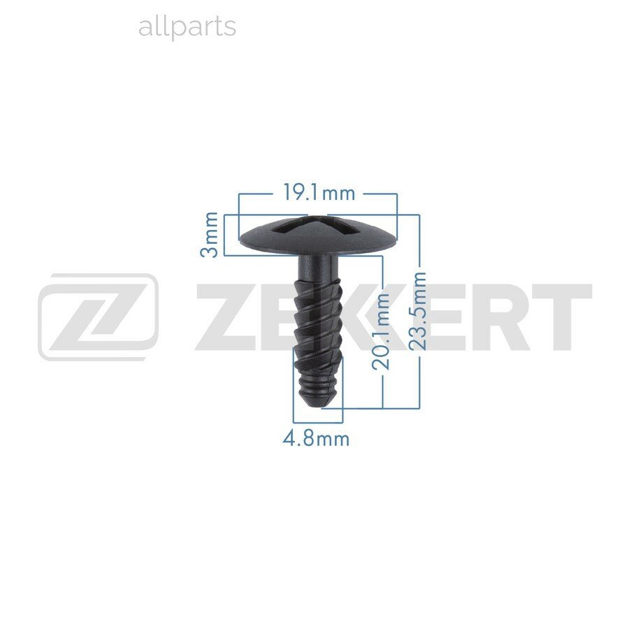 ZEKKERT BE-1071 Клипса крепёжная VAG (миним. кол-во заказа 10 шт)