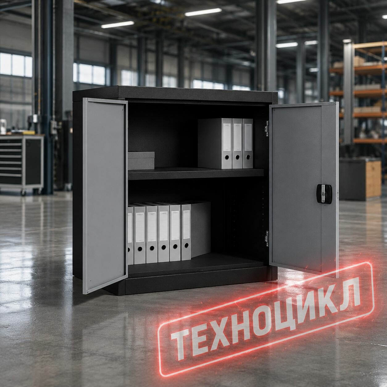 Металлический шкаф для документов ШАМ-0.5/920 техноцикл 832х920х450 мм, серый