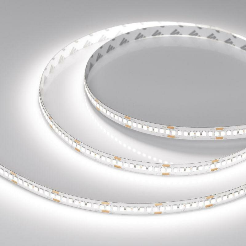 Лента светодиодная RT-A240-10mm 24V White 6000К 22Вт/м IP20 2835 высок. эффект. 150лм/Вт (уп.5м) Arlight 038741