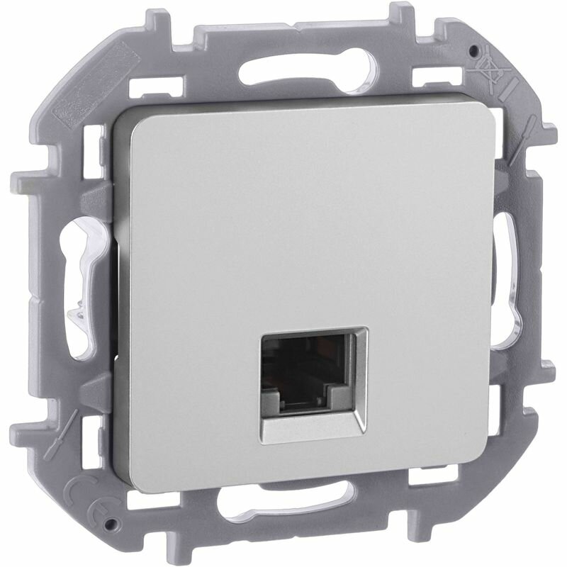 Розетка компьютерная Inspiria RJ45 кат.6 UTP механизм алюм. IEK 673832