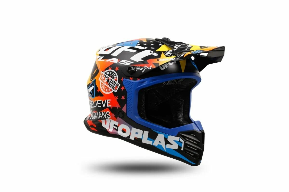 Мотошлем подростковый UFO HELMET BOY KOREY Black/Yellow/Blue, (HE13600#CD-YS)