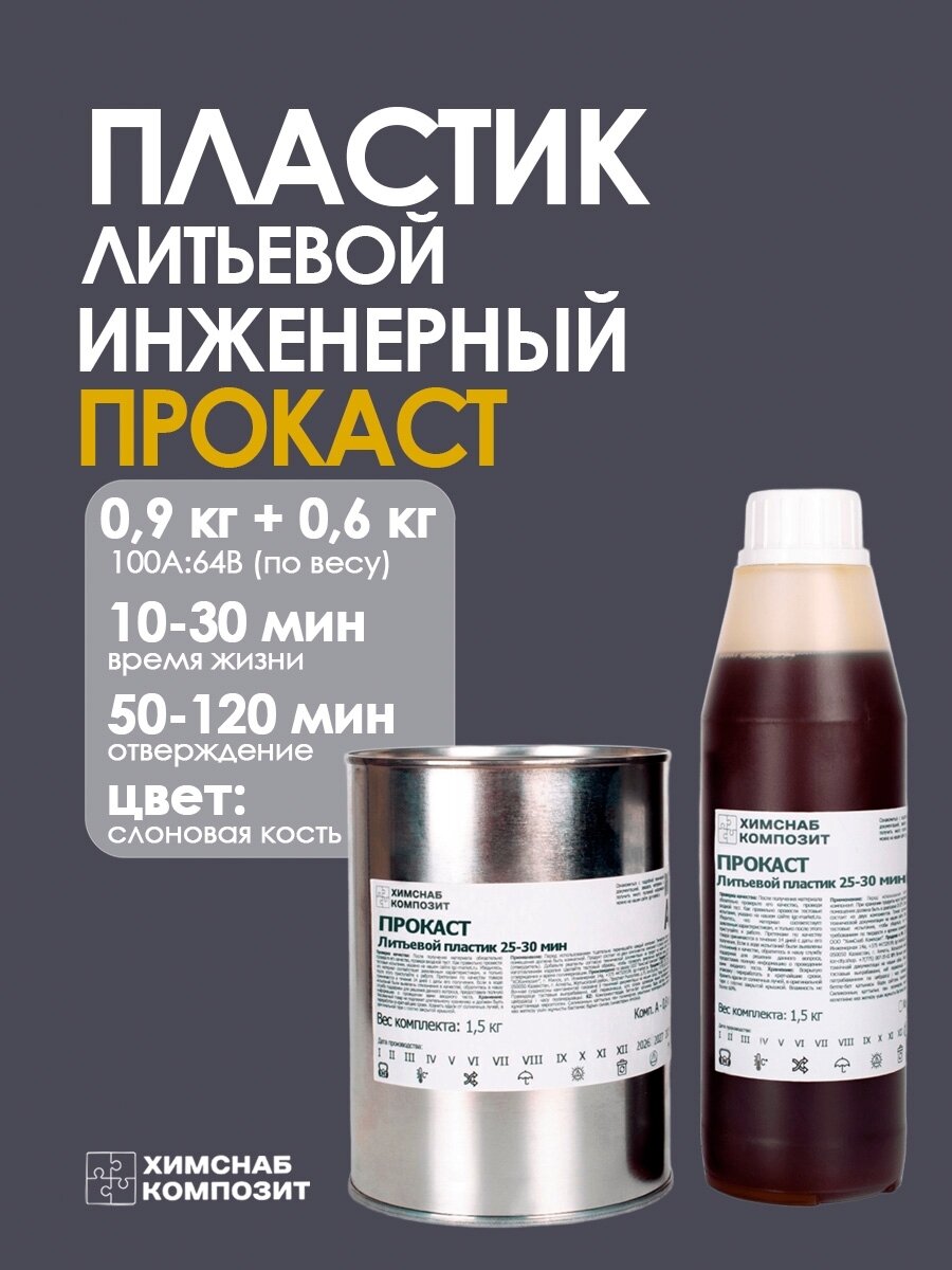 Литьевой пластик инженерный, АБС пластик, Прокаст 1,5 кг