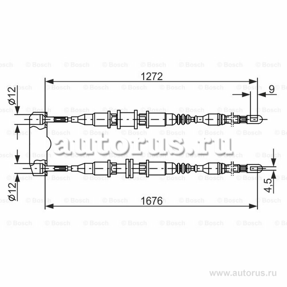 Трос стояночного тормоза BOSCH 1 987 477 136