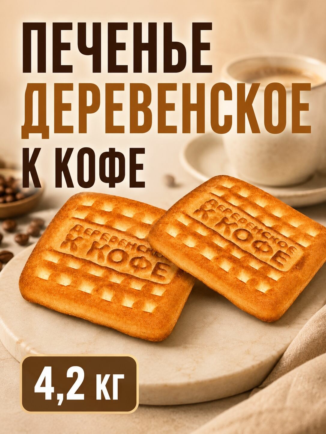 Печенье Деревенское к кофе 4,2 кг