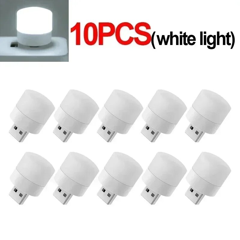 LED настольная лампа USB теплый белый свет 10PCS-White