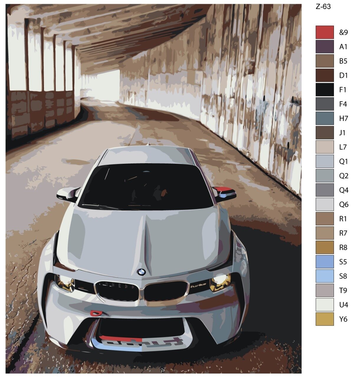 Картина по номерам Z63 "BMW 2002", 80x100 см