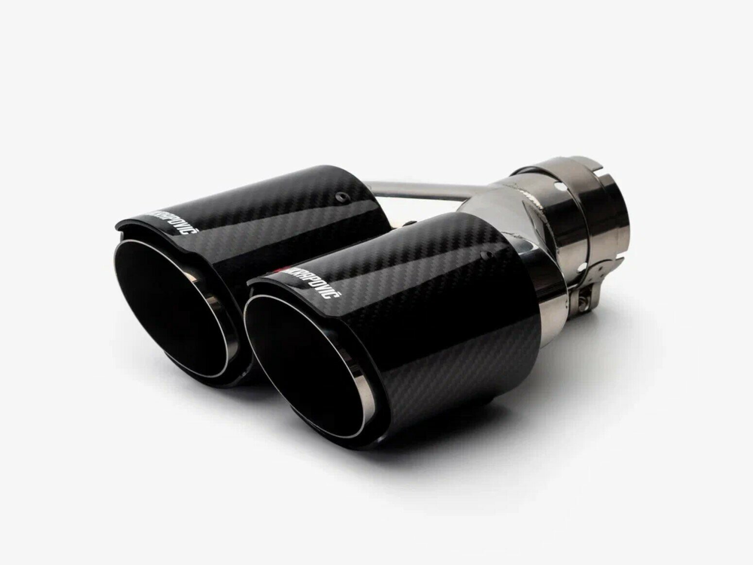 Насадка на глушитель Akrapovic 90 двойная 63/90 карбон, нержавеющая сталь