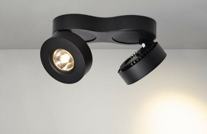 VEGA L0112BL Светильник накладной светодиодный LED CREE 2*12W 3000K 38гр, цвет черный, L 210mm C 100mm H 63mm