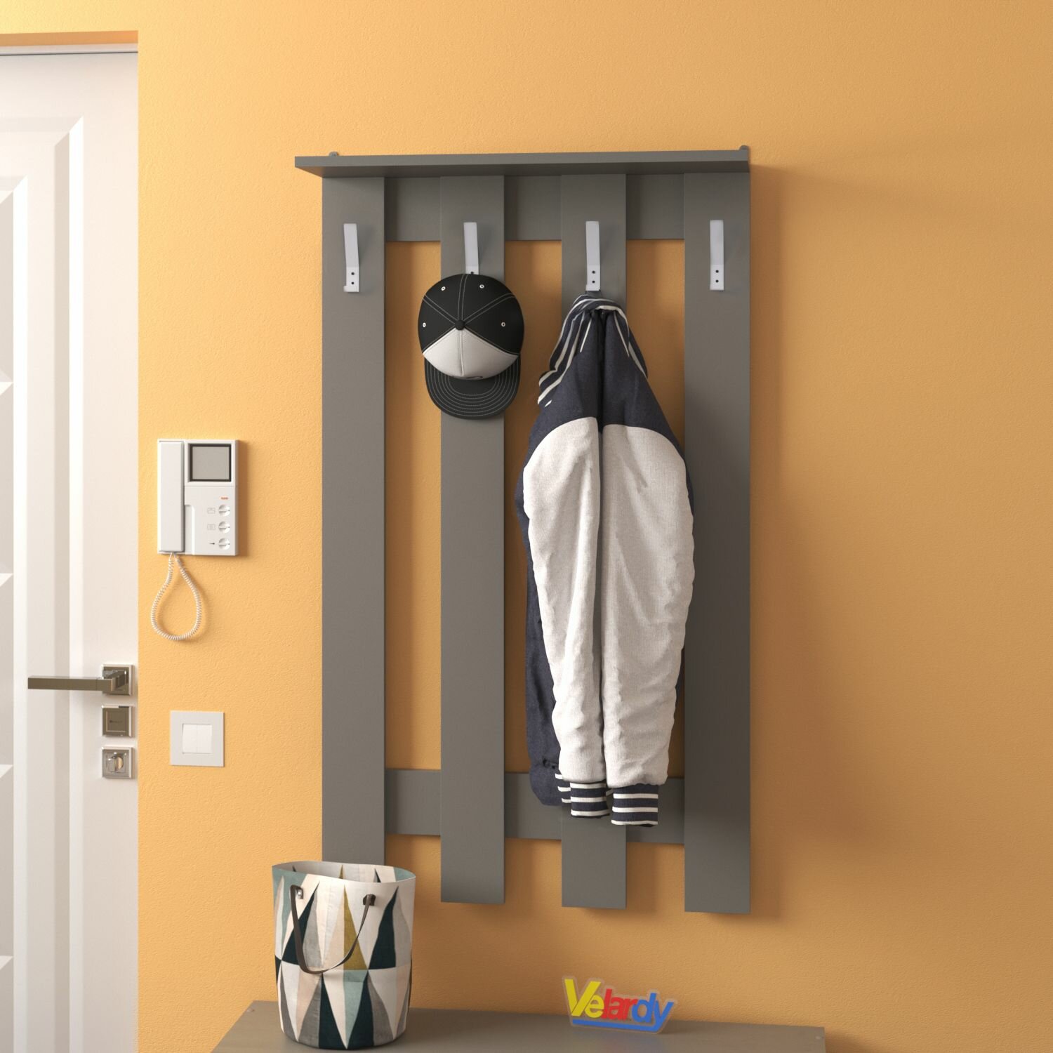 Вешалка Hanger Plus, 67х20х110см, серая