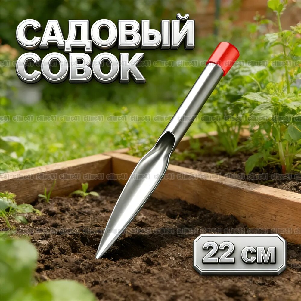 Совок садовый, Нержавеющая сталь, 12 см