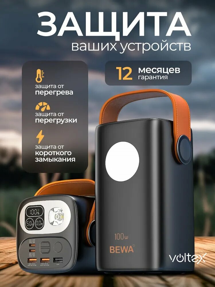 Повербанк 60000 mah для ноутбука, для смартфона, повэрбанк, 100W