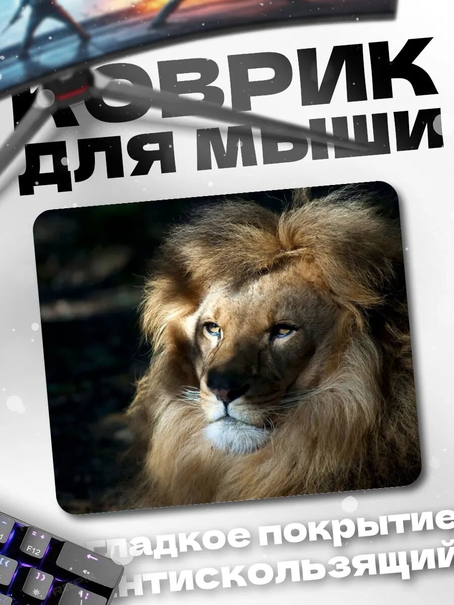 Коврик для мыши Лев с гривой