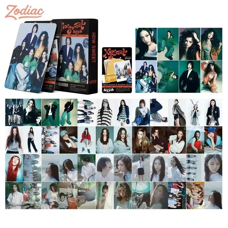 Эксклюзивный набор из 55 миниоткрыток LOMO с плакатом для поклонников KPOP, созданный по альбому NEW JEANS HOW SWEET 2024 года