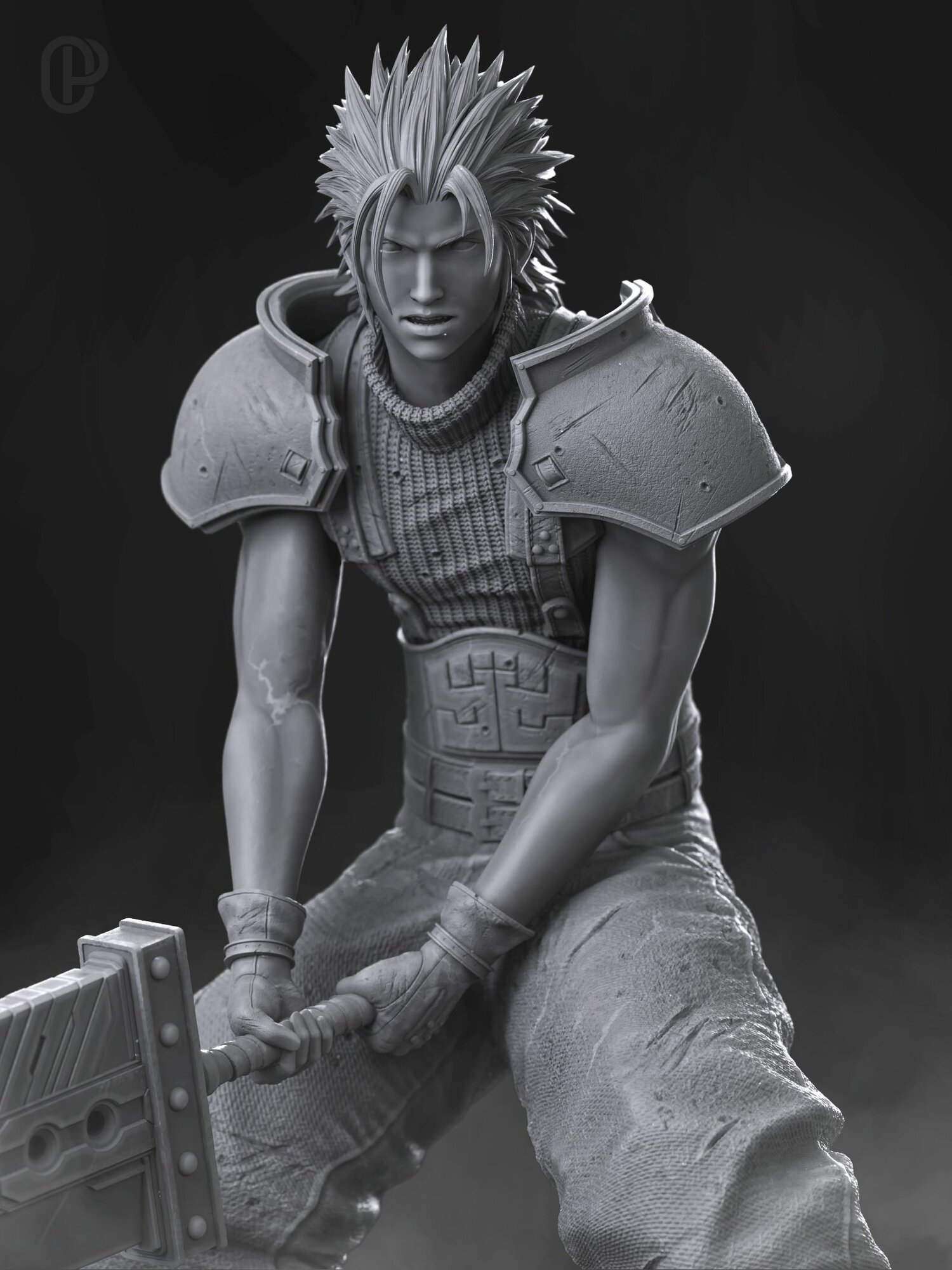 Миниатюра Зак Фейр / Zack Fair - Final Fantasy (80мм)