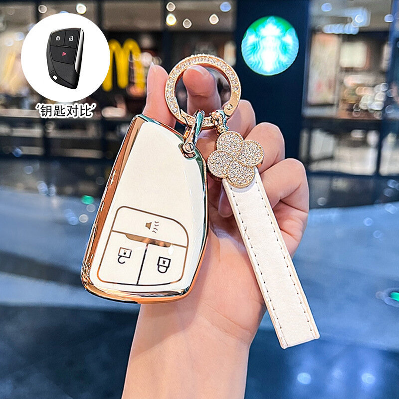 Буик Блад 3-Клавишный белый с новой четырехлистным клевером чехол для ключа 2023 года для Encore Plus S GS