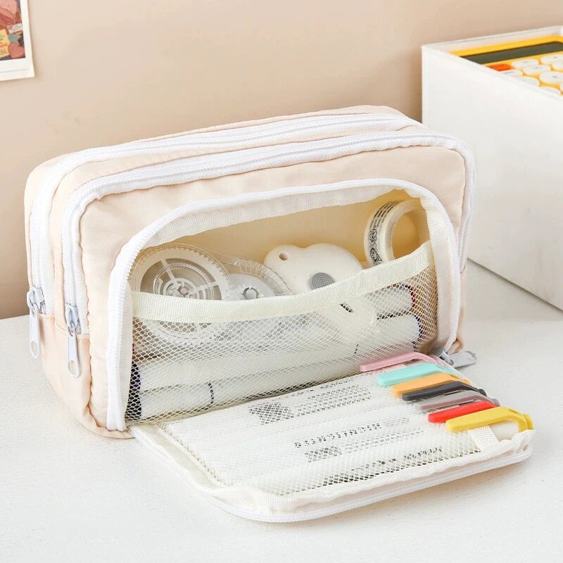 Школьный пенал из ткани other A1 Бежевый, beige