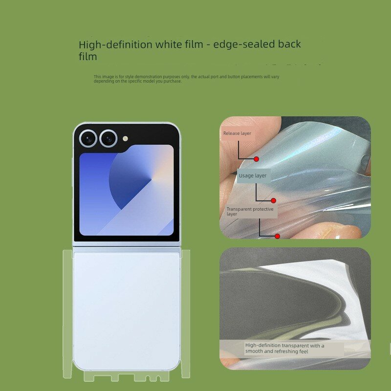 Samsung Galaxy Z Flip4 2-упаковка Высококачественная Гладкая Защитная Пленка для Задней Стороны Экрана с Краевой Защитой