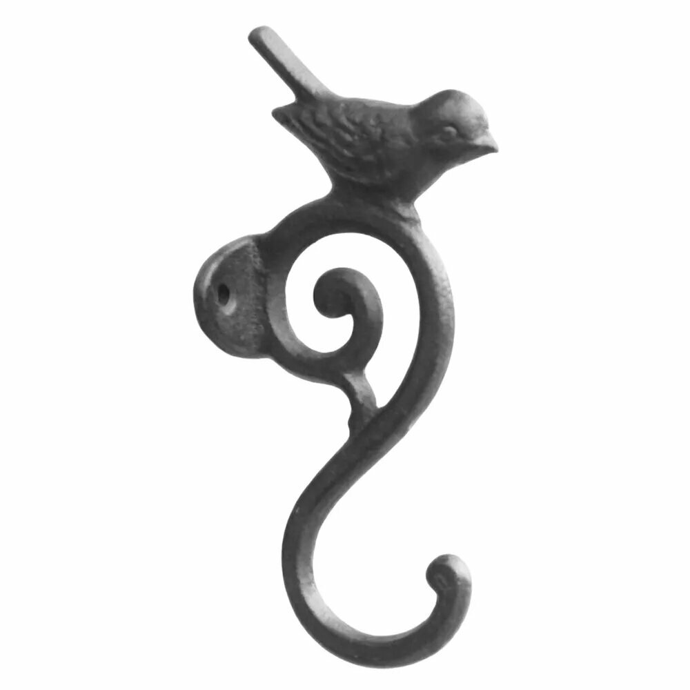 Антикварный чугунный настенный крючок с фигуркой птицы для вешания шапок и полотенец