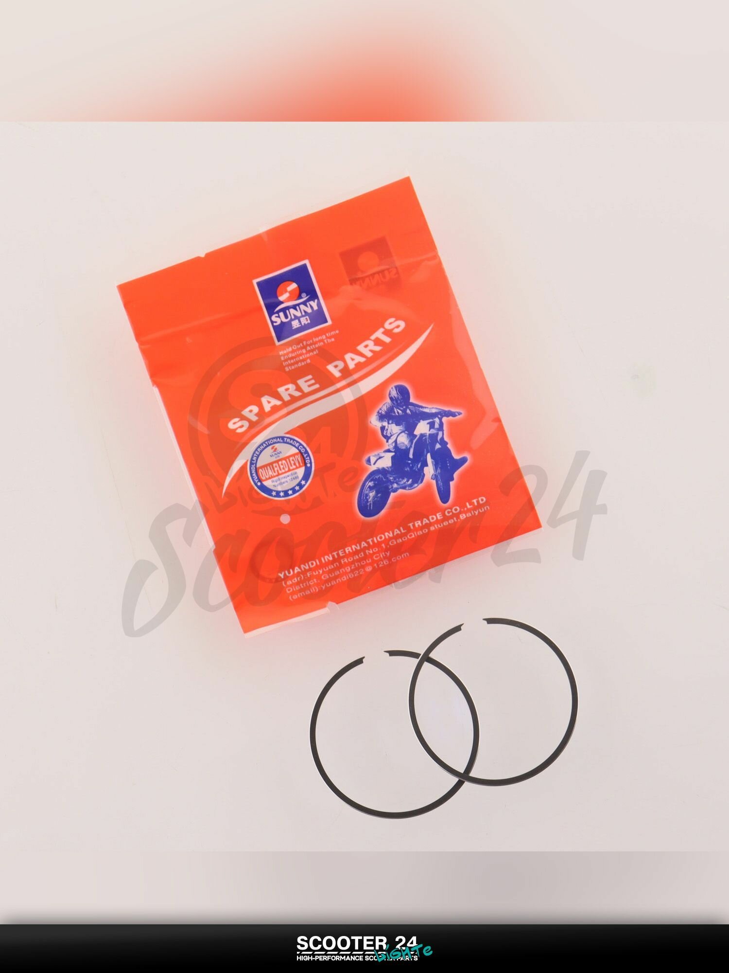 Кольца комплект на мотоцикл и скутер Suzuki AD / Сузуки Аддресс 50 кубов . STD ( 41,00) "SUNY" (mod.B)