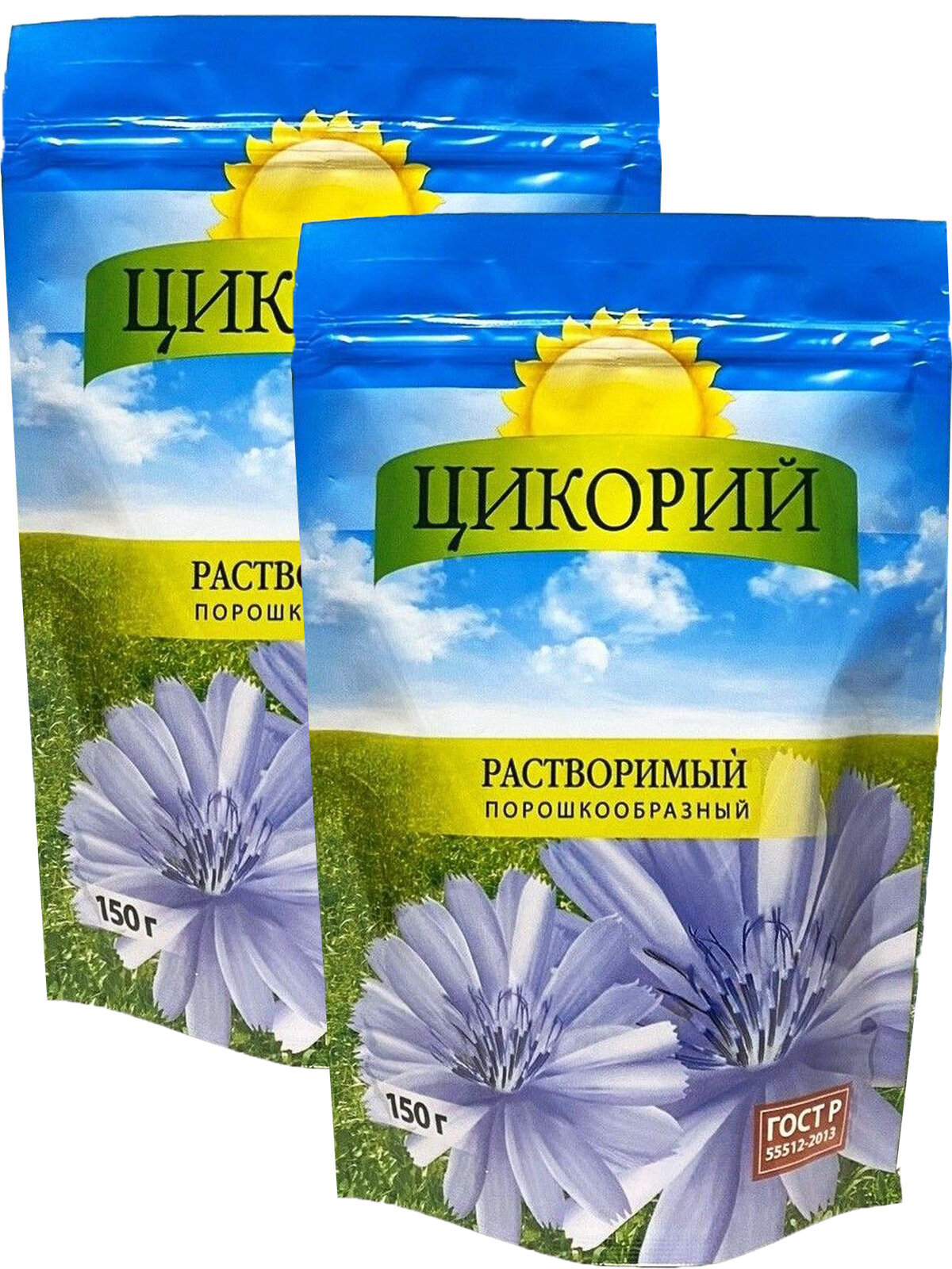 Цикорий натуральный, растворимый, порошкообразный, для приготовления напитка, 150 г х 2 шт