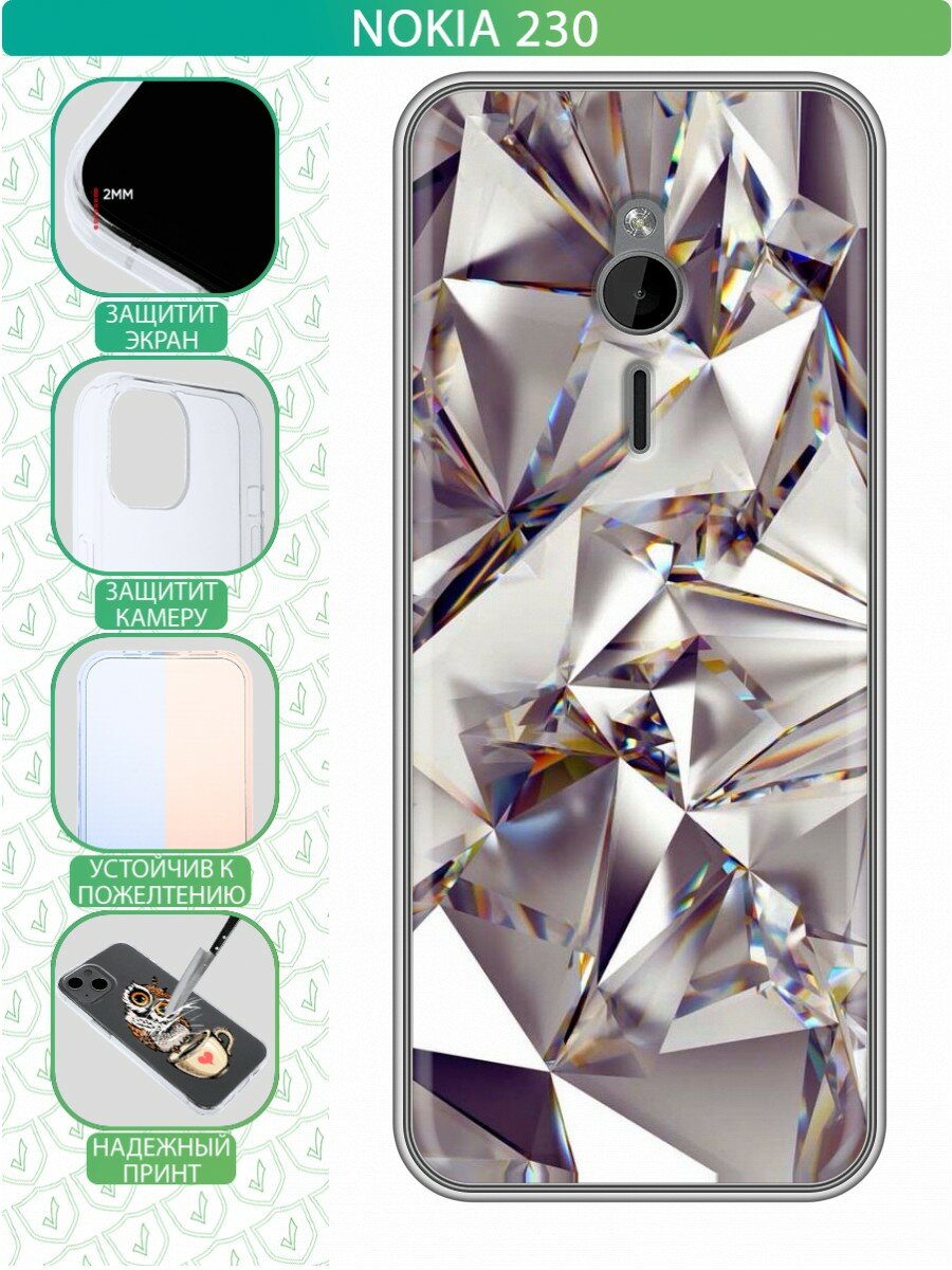 Чехол для Nokia 230 с принтом для женщин с текстурой Кристалла (Нокиа 230)