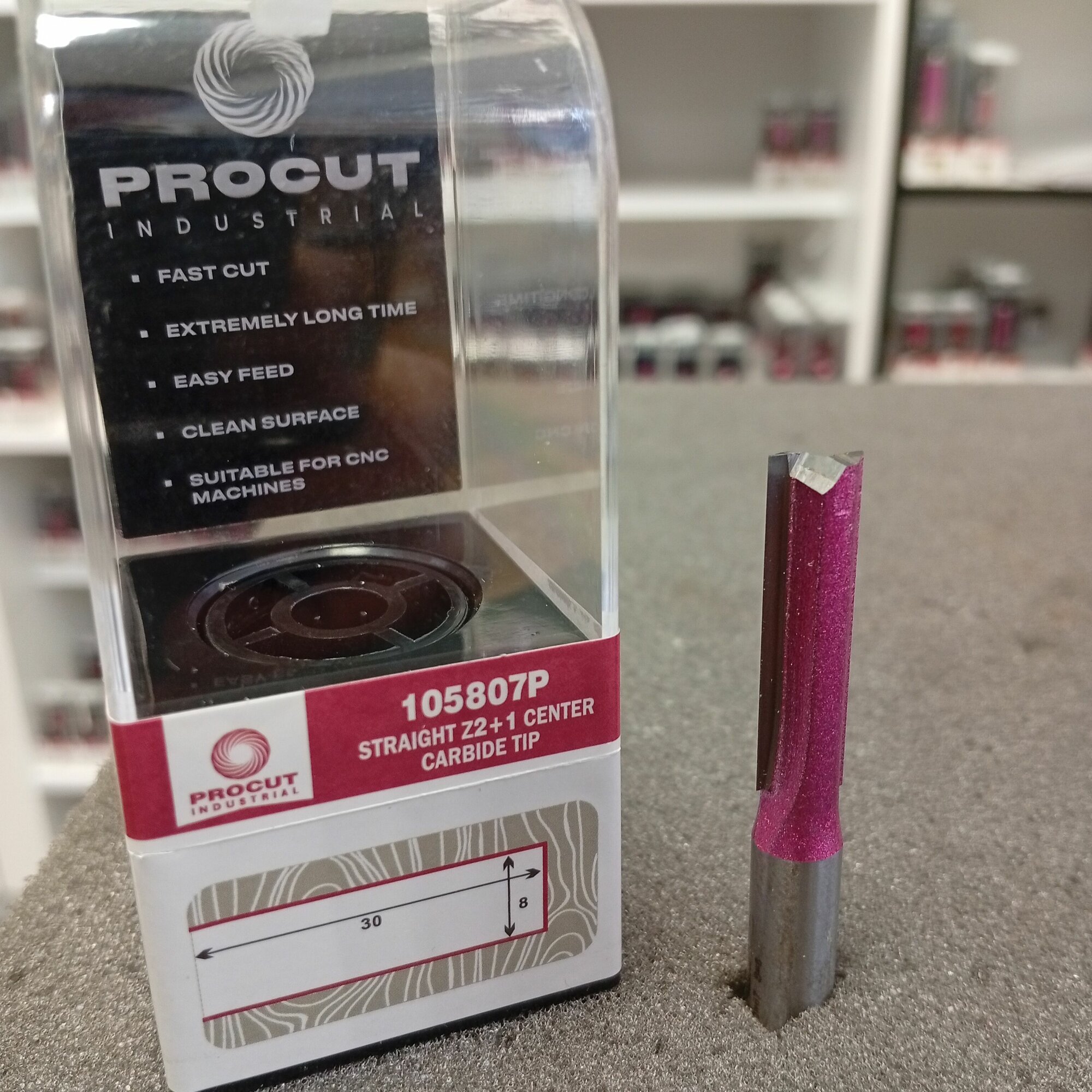 Фреза пазовая 8 мм с врезным зубом (проф. серия) Z2+1 D8x30x66 S8 PROCUT