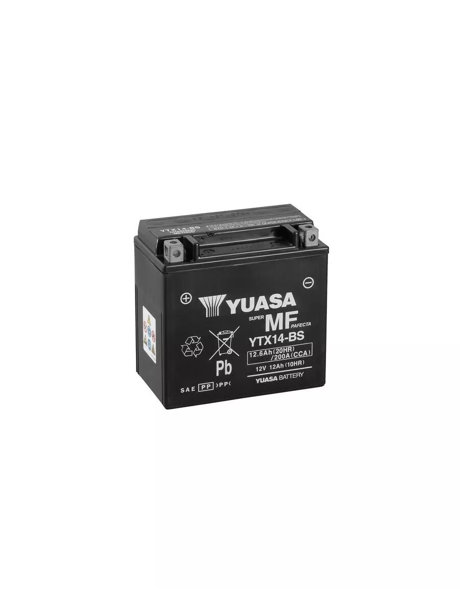 Аккумулятор YUASA YTX14-BS 12V 12.6Ач прям. пол.