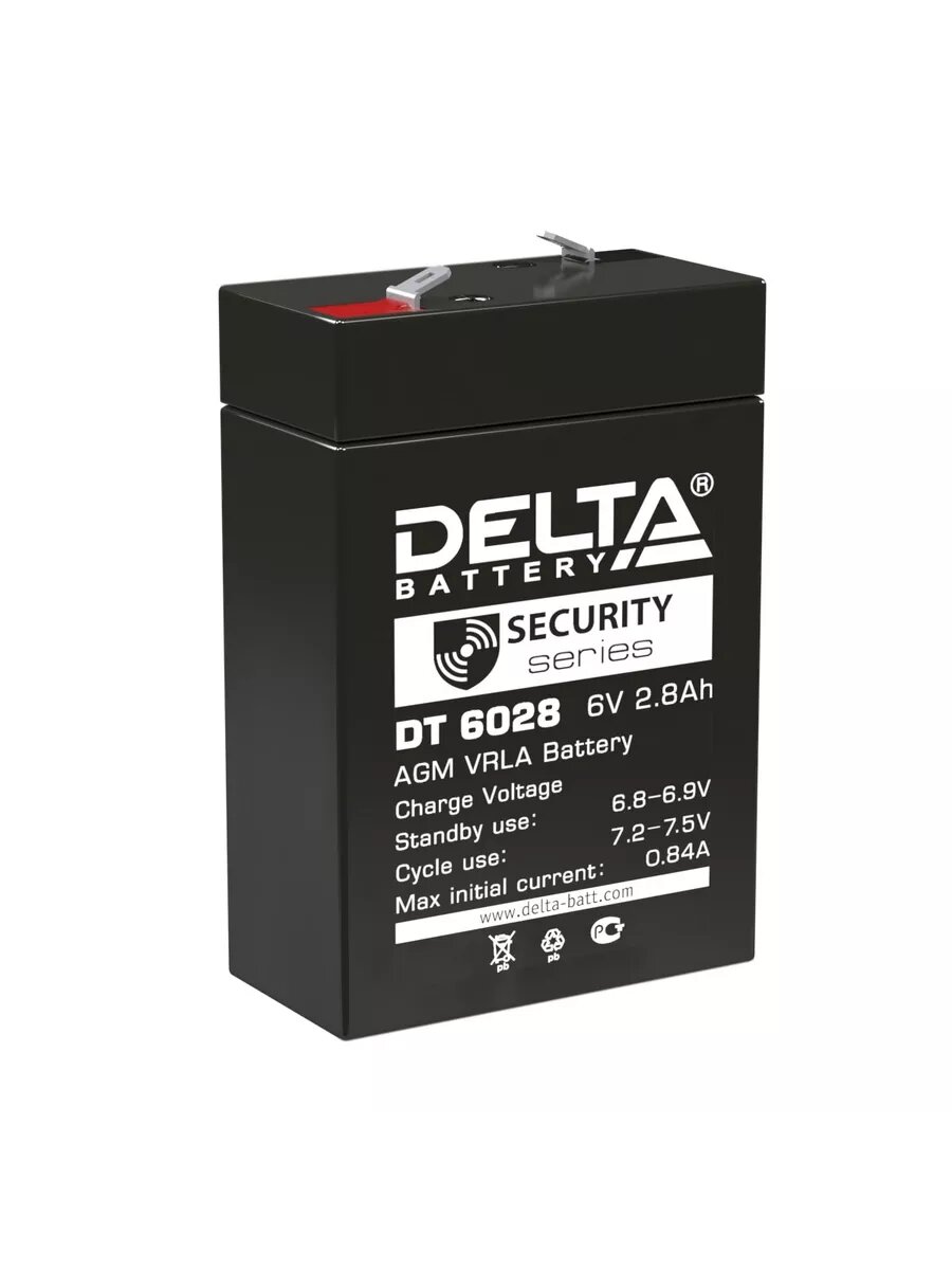 Аккумулятор DELTA DT 6028 6V 2.8Ач А 66x33x99 унив. пол.