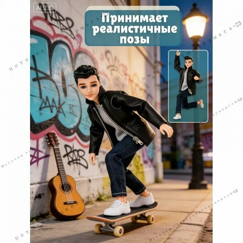 Кукла парень шарнирная для девочек, куколка мальчик ростом 30 см, упакована в пакет