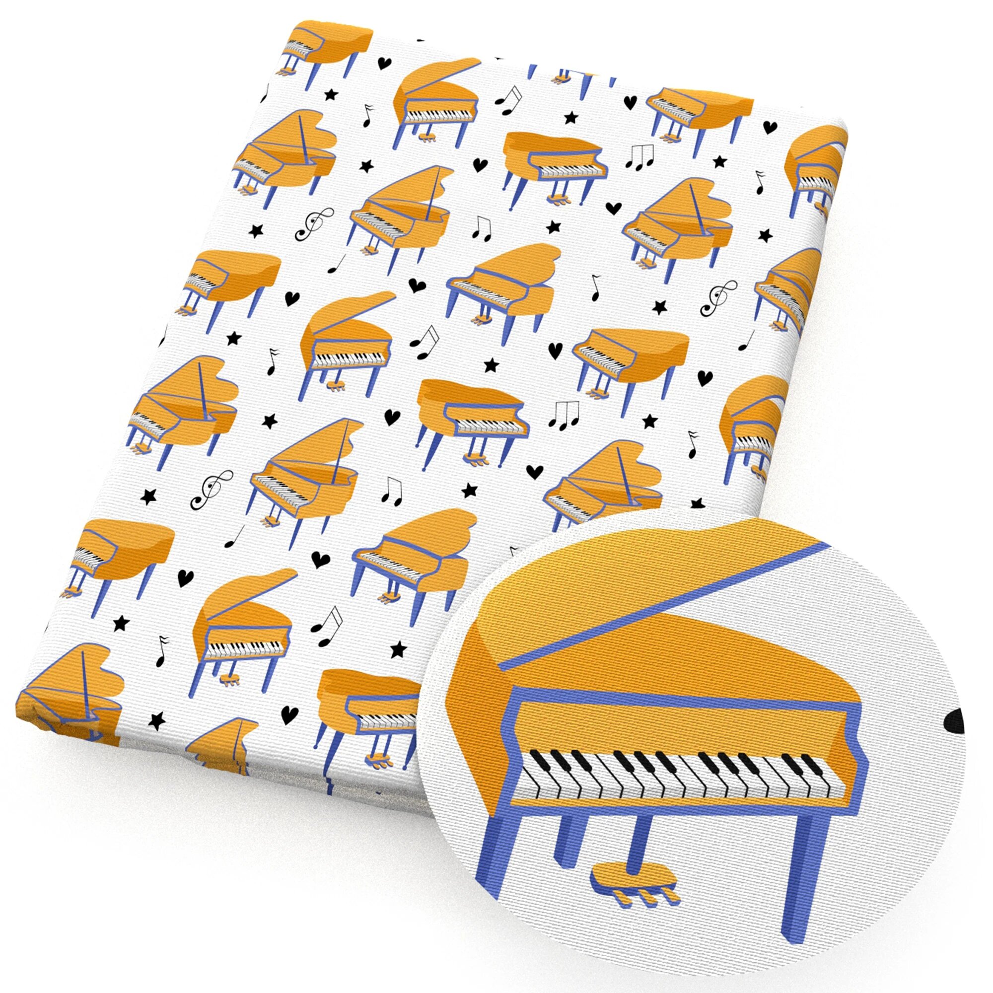 Ткань для квилтинга "Пианино" 50*145 см, Polyester Cotton, Цвет: 1252731