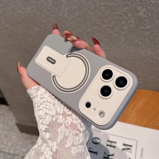 Роскошный матовый чехол-подставка Magsafe с магнитным креплением для iPhone 17 Pro Max 16, защитный чехол для объектива iPhone 15 14 Plus 13