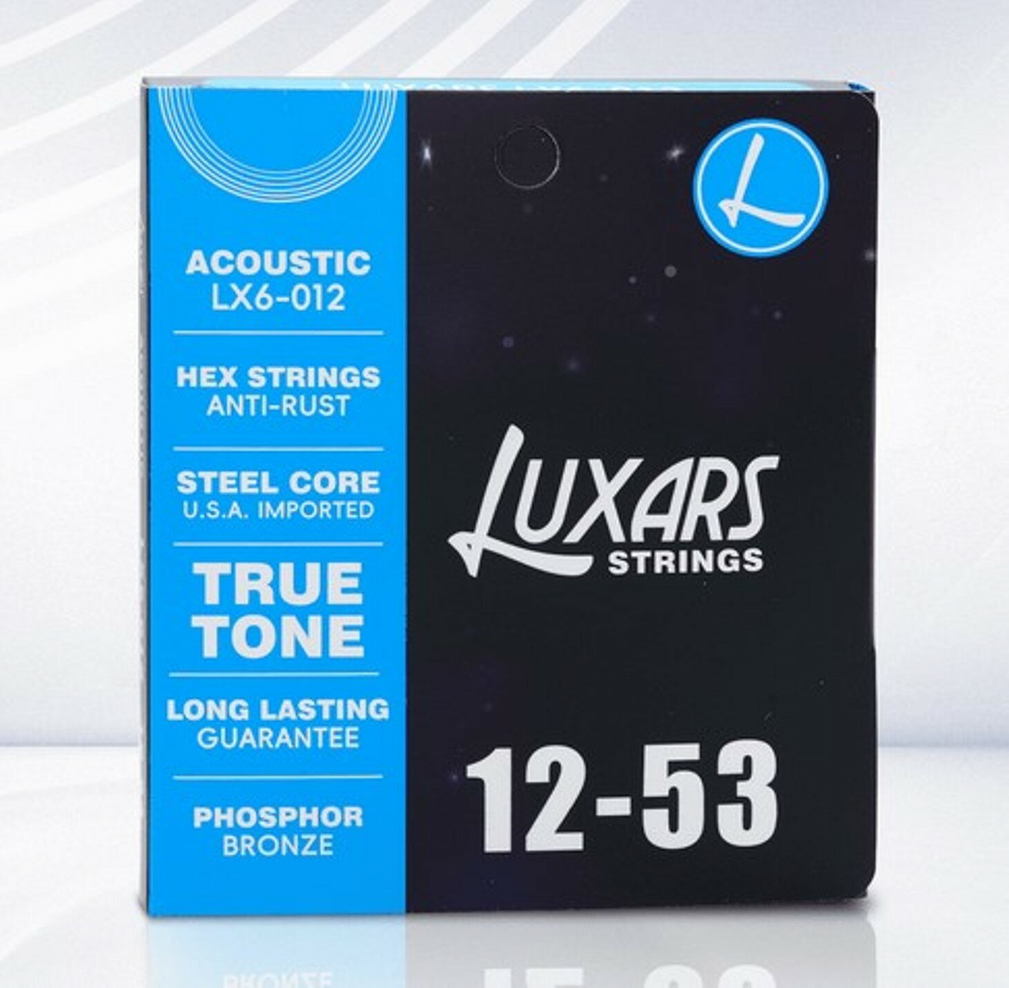 LX6-012 Комплект струн для акустической гитары, фосфорная бронза, 12-53, Luxars