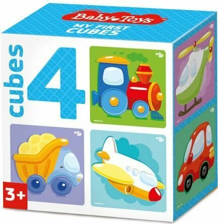 Кубики пластмассовые "Транспорт" 4шт Baby Toys