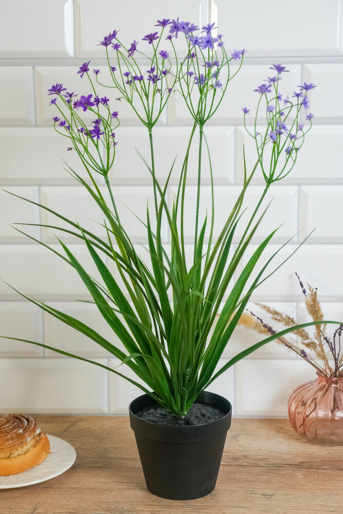 Искусственные цветы в горшке очарование флоры, сиреневые, 50 см, Summer Deco 5010061