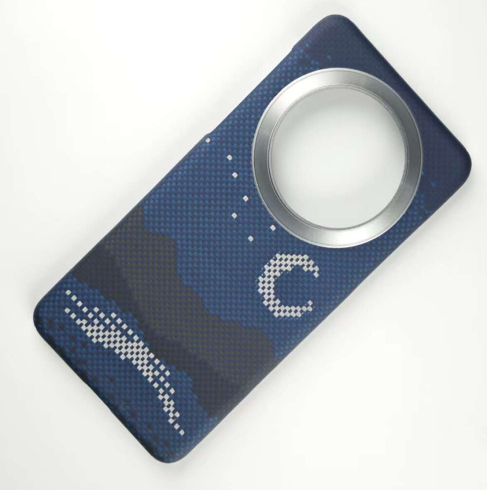 Карбоновый чехол Carbon Shield для Huawei Mate 70 Pro/Pro+ Metal Frame с Magsafe Glowing Gray
