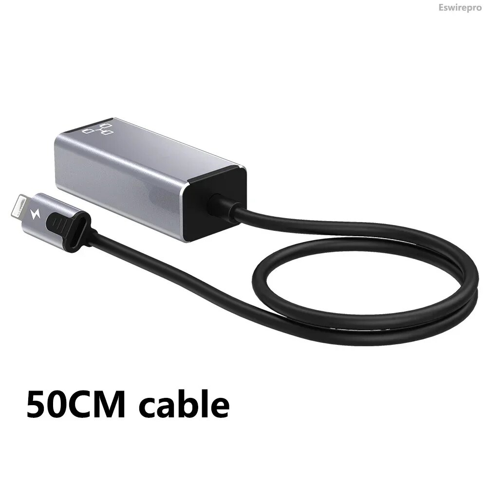 Интернет-адаптер Ethernet LAN RJ45 для Lightning iPhone 14 13 12 11 8 7 6 5/iPad/iPod с портом адаптера для зарядки 20 Вт