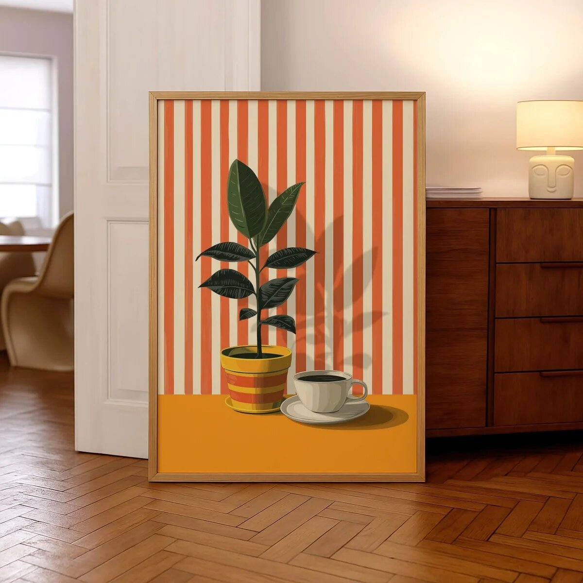 Принт на холсте "Кофе и растение" 21x30см, VA599-B