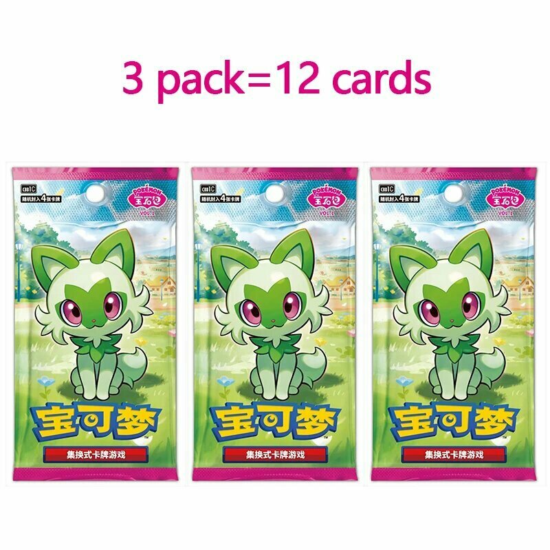 Оригинальные карты Pokemon PTCG MINISO 3 pack(12 cards)