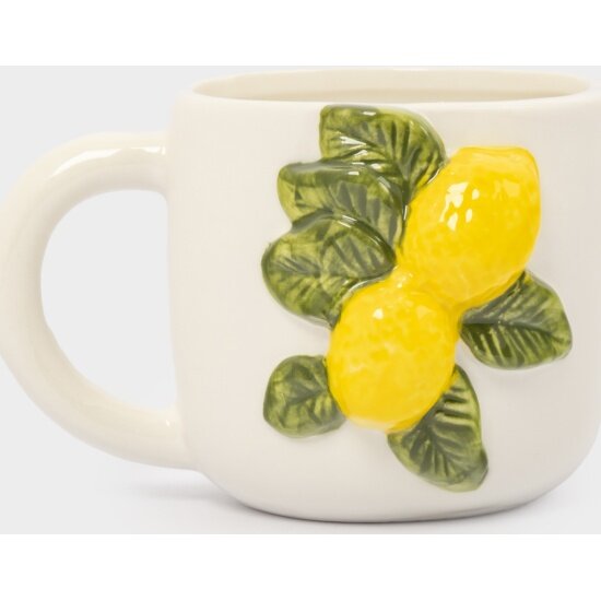 Кружка Anna Lafarg Limoncello 450 мл, фарфор, молочная, Лимоны (ANLAF-ARJ-290525-2)