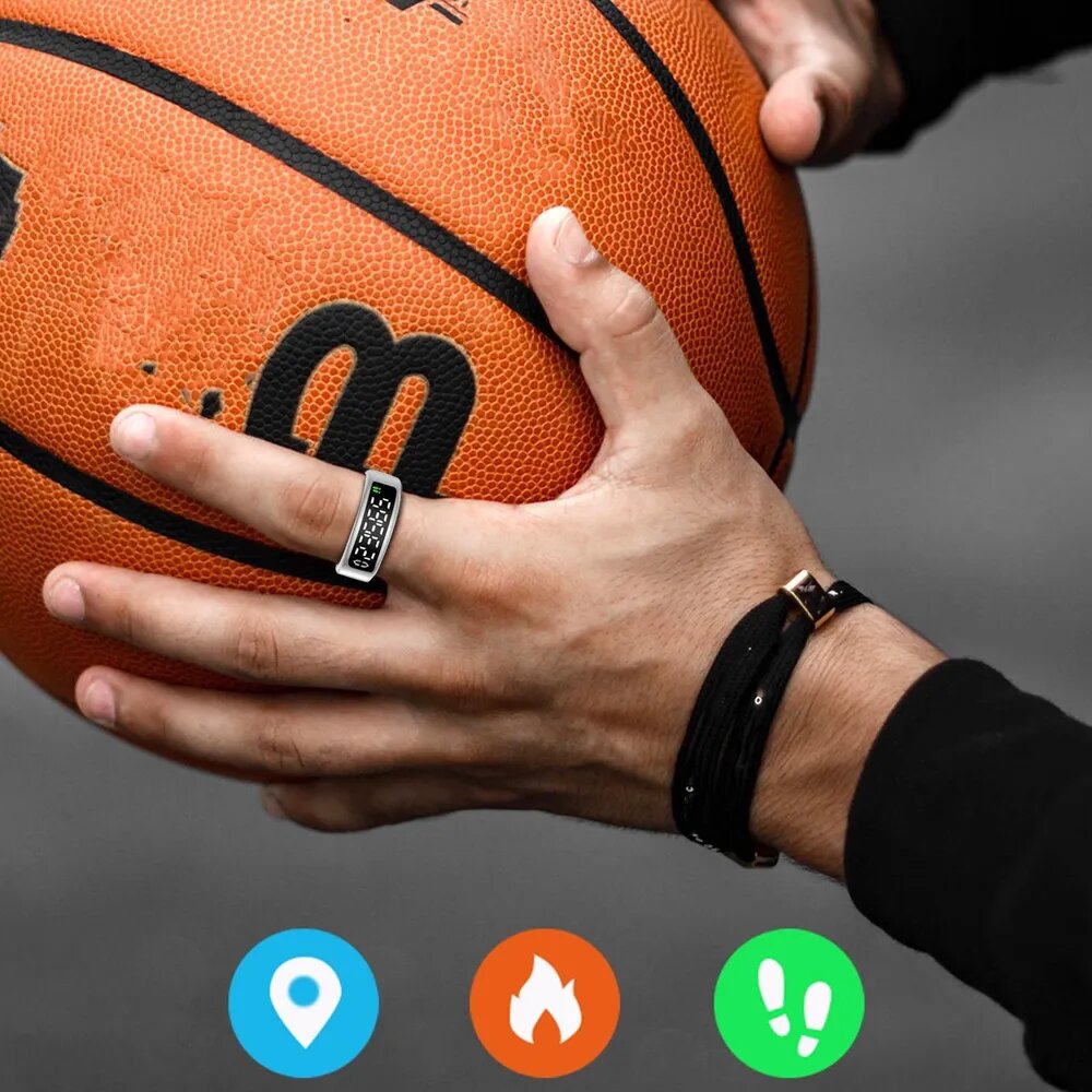 Умное кольцо № 11 Серебристое Smart Ring для спорта и здоровья, мониторинг активности — фото 1