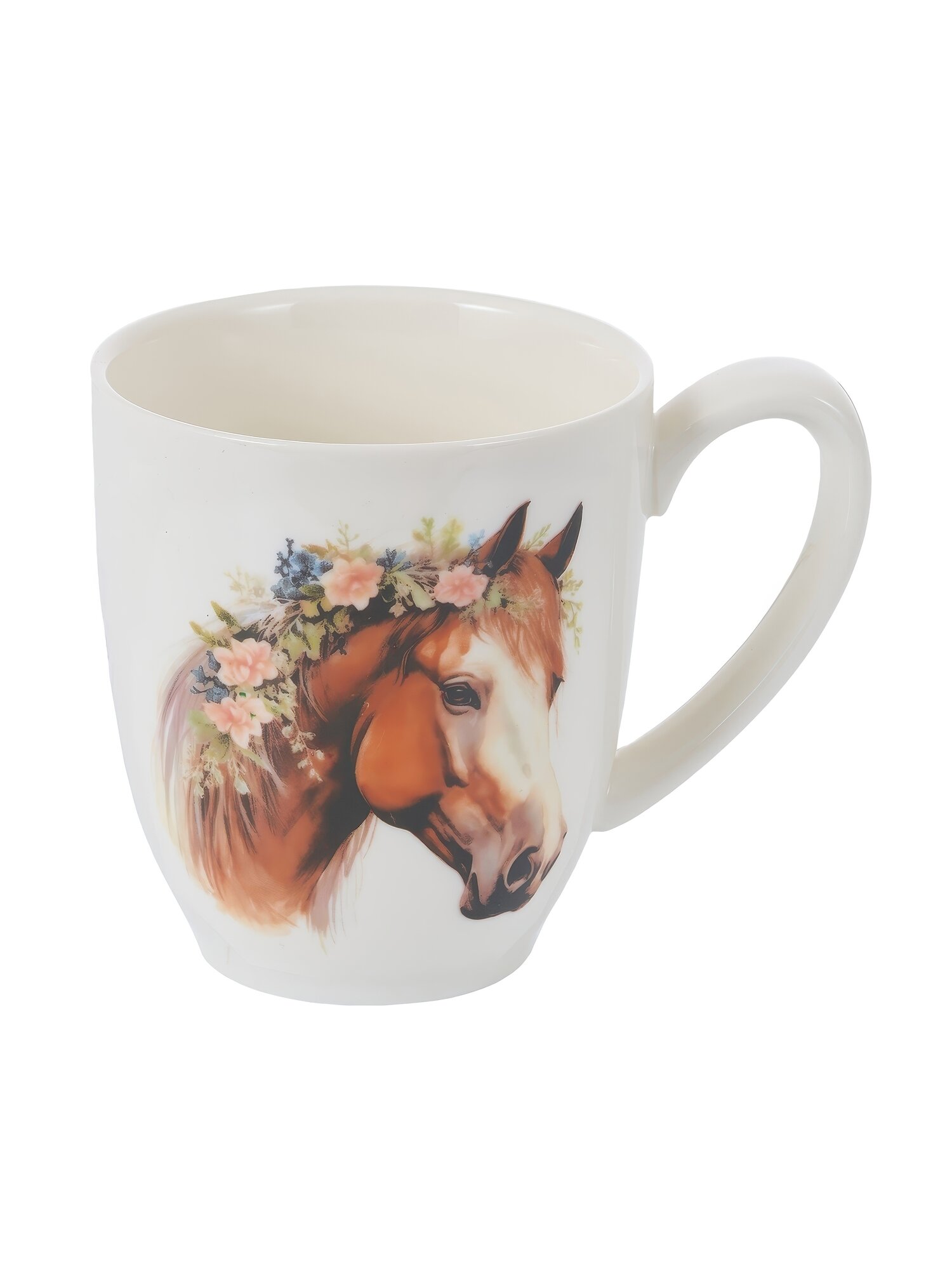 Кружка Gipfel Betsy 52841, 400 мл, 13x8x10 см, фарфор, белый, рисунок