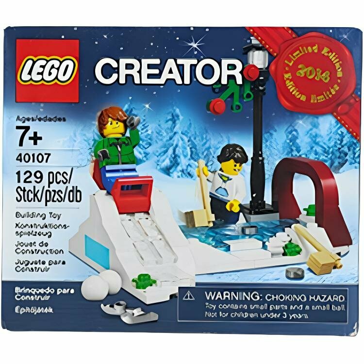 Зимние строительные блоки унисекс LEGO 40107, 129 деталей (конструктор)